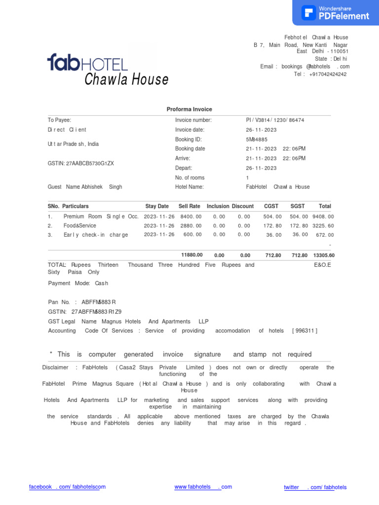 FabHotels Invoice 5MN5O8 | PDF | Invoice | Economies