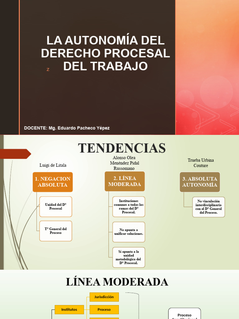 Autonomía del Derecho Procesal Laboral | PDF | Ley procesal ...