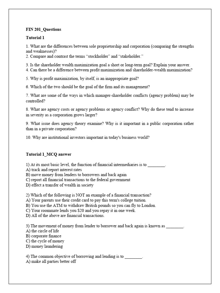 Tutorial Question New Sem1 2024 Pdf Bonds Finance