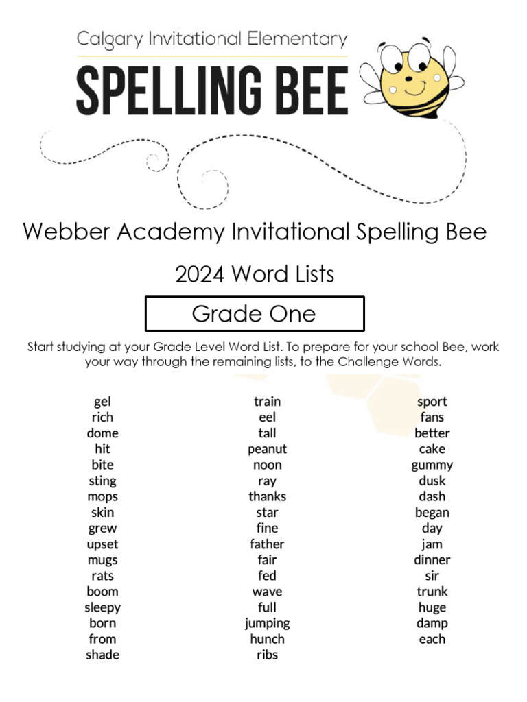 Spelling Bee Word Lists 2024 | PDF | Spelling | Competition