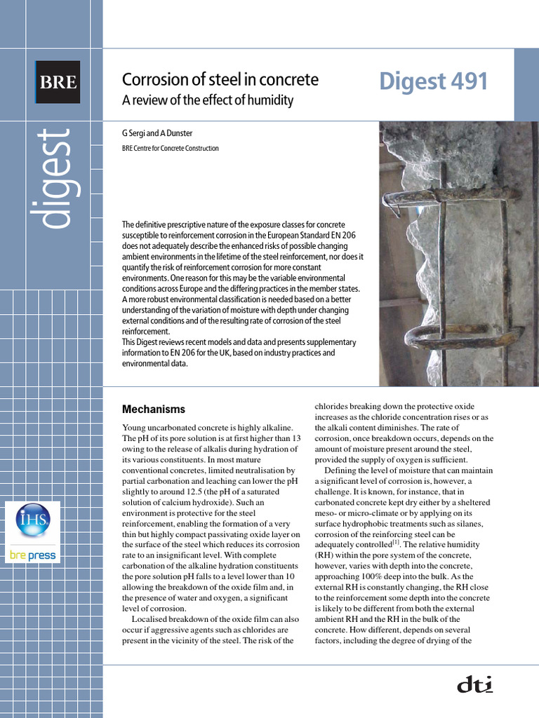 6 Corrosion of Steel in Concrete-Humidity | Download Free PDF ...