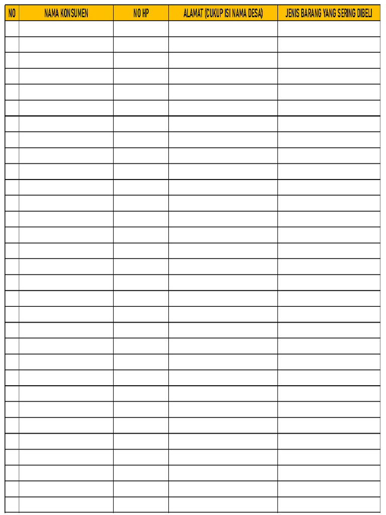 Form Customer Book | PDF