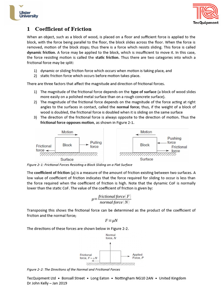 Lab 3 - Ex1 - Friction - Instructions 2022 | PDF | Friction | Force