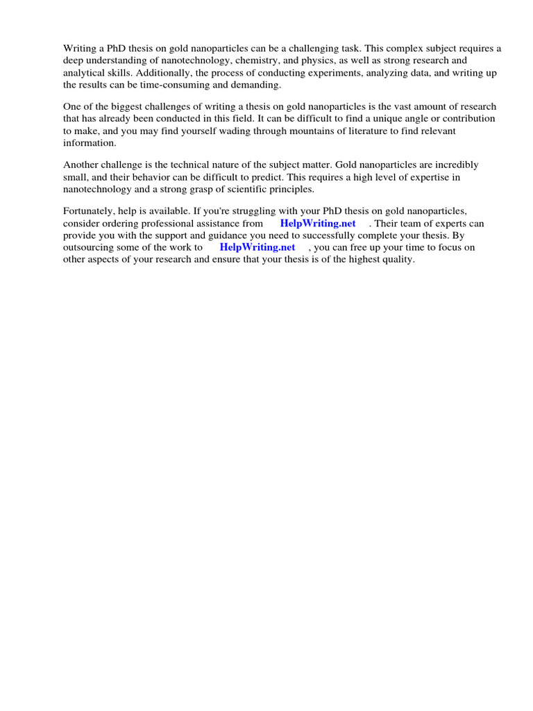 PHD Thesis On Gold Nanoparticles | PDF | Nanoparticle | Surface Plasmon Resonance