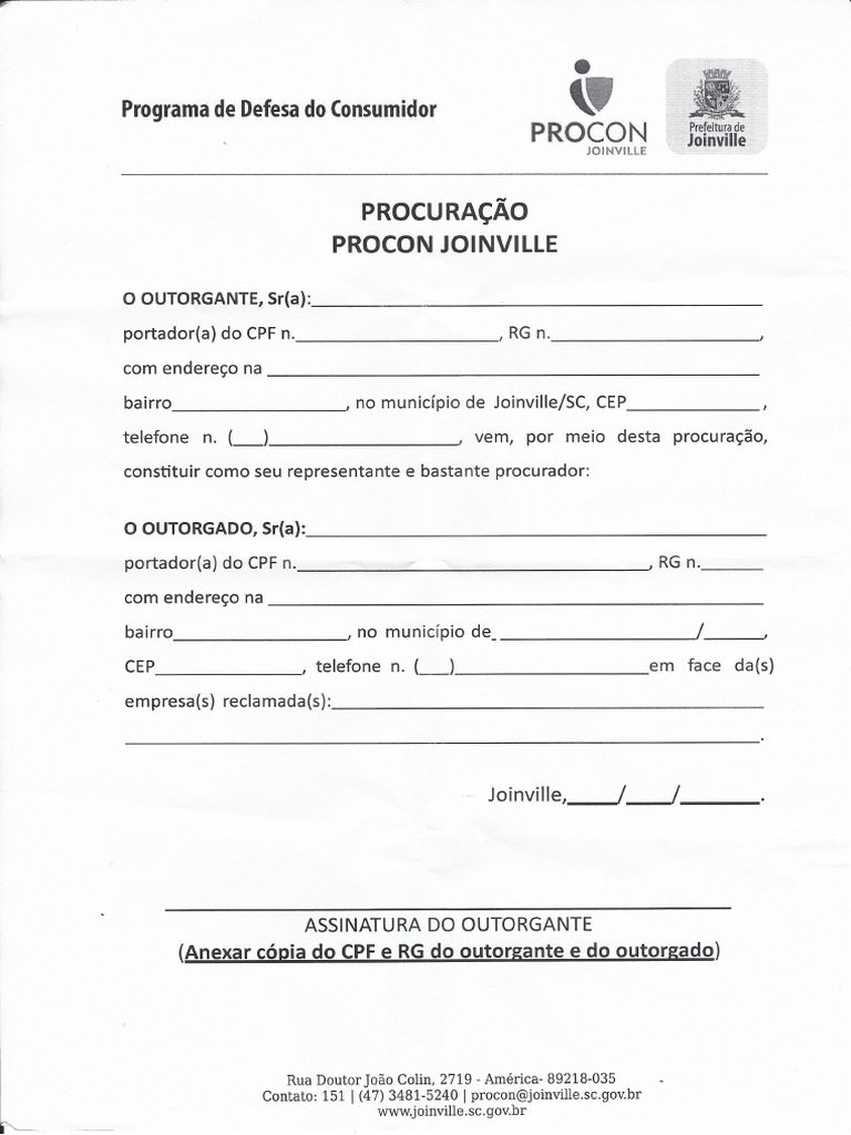 Procuraçao Procon | PDF