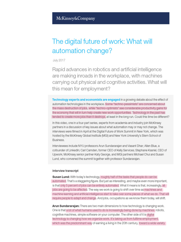 1 - The-digital-future-of-work-What-will-automation-change | PDF | Automation | Pessimism