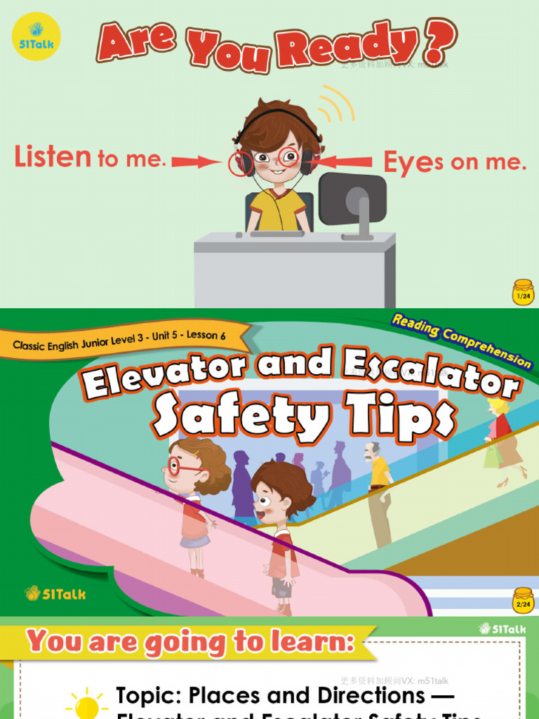 6、第六课 乘坐电梯的安全须知 Lesson 6 Elevator and Escalator Safety Tips | PDF | Law