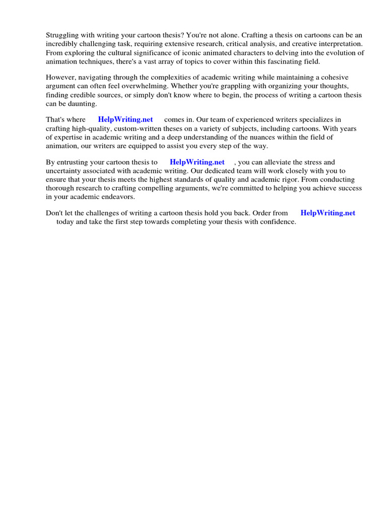 Cartoon Thesis Writing | PDF | Thesis | Animation