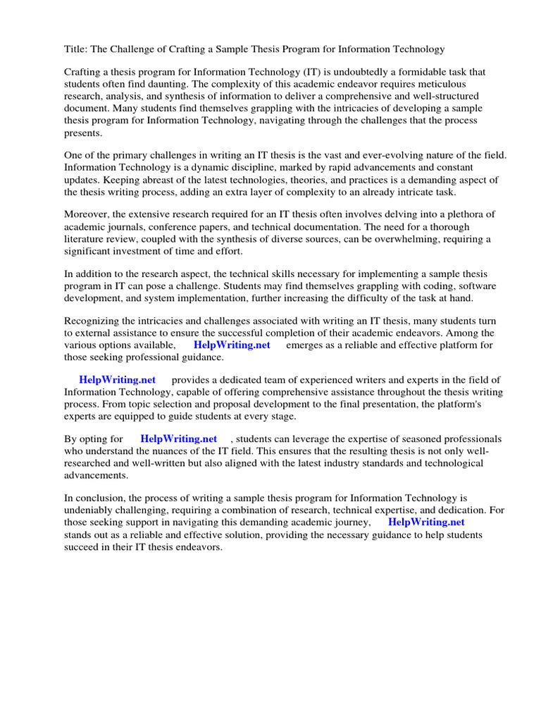 Sample Thesis Program For Information Technology | PDF | Programmable Logic Controller | Thesis