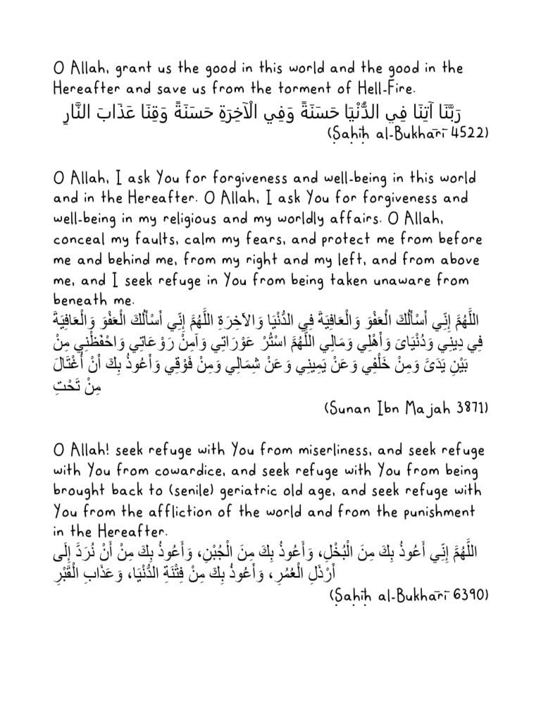 Part 2 - Prophetic Duaa (And Duaa of Companions and Pious Predecessors) | PDF | God In Islam ...