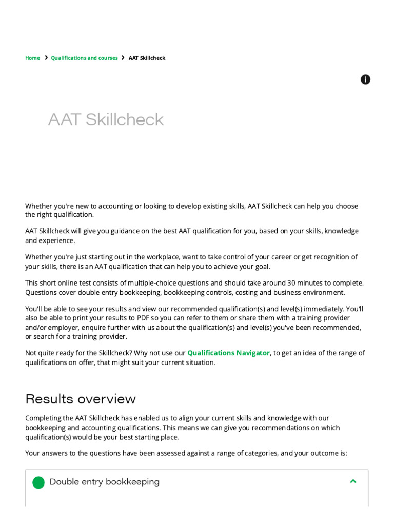 AAT Skillcheck Results | PDF | Debits And Credits | Business Economics
