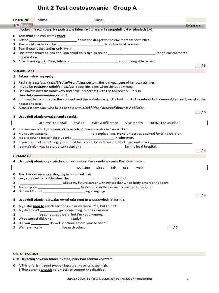 Unit 2 Test Standard A | PDF