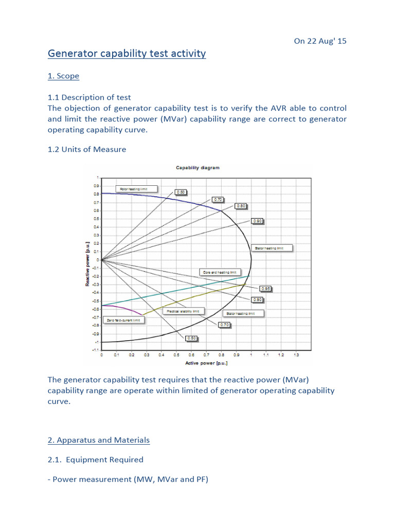 D176 Generator Capability Test Report for CTG31 | PDF | Electrical ...