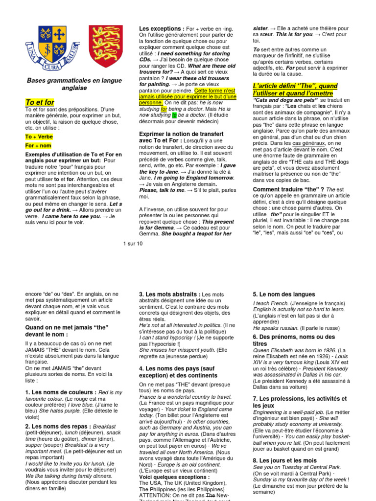 Bases Grammaticales en Langue Anglaise | Download Free PDF | Verbe ...