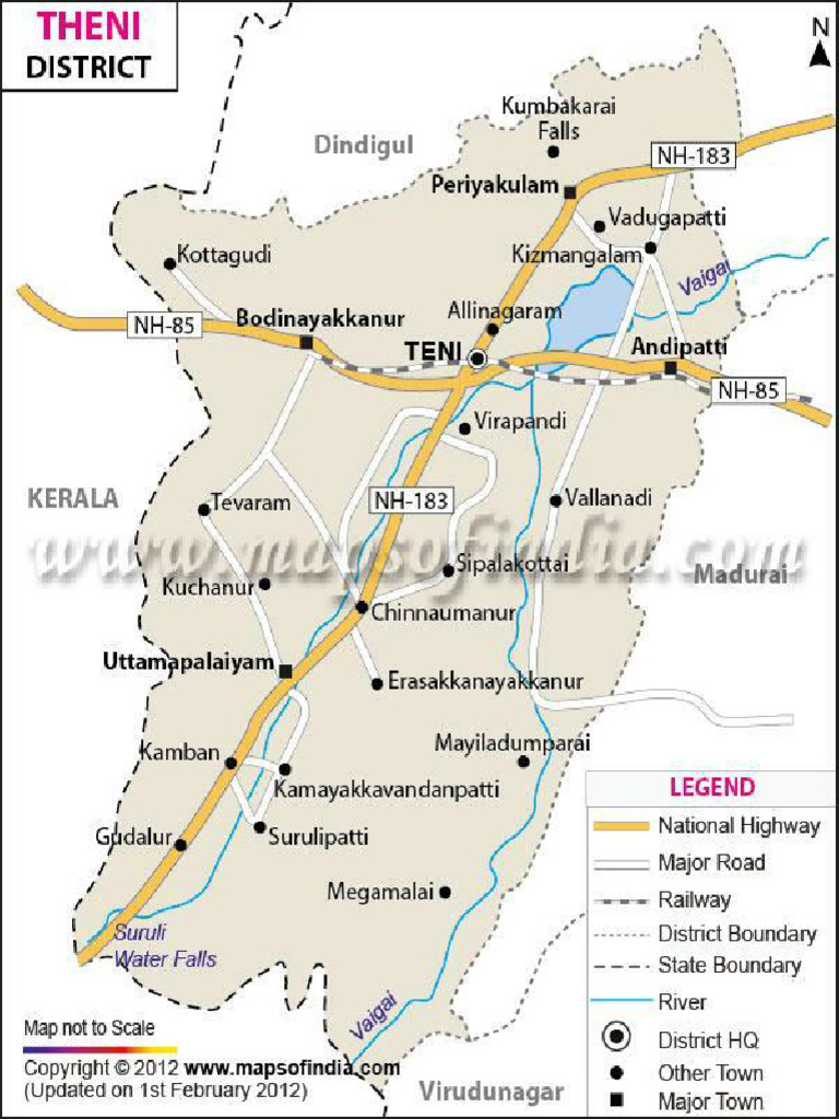 Theni District Map 799 | PDF