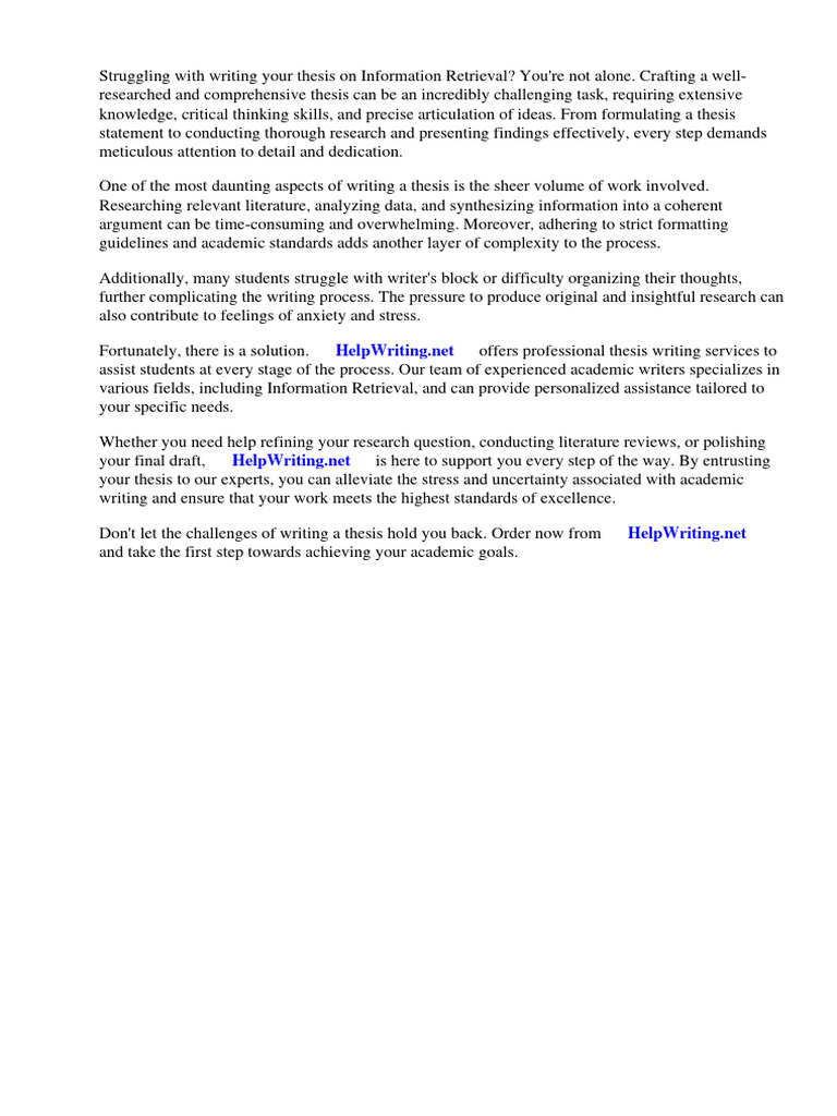 Information Retrieval Thesis PDF | PDF