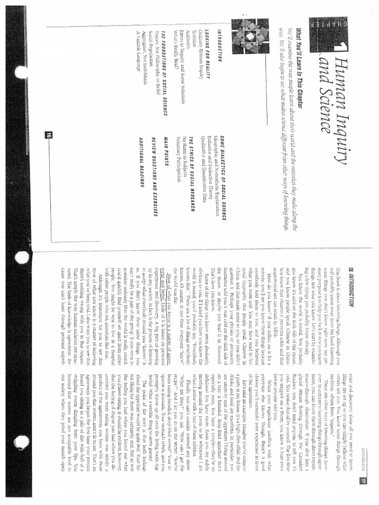 L2 Reading 1 Human Inquiry | PDF