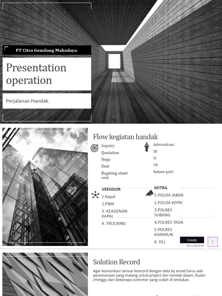 Presentation Flow Operation Handak Dan Project | PDF