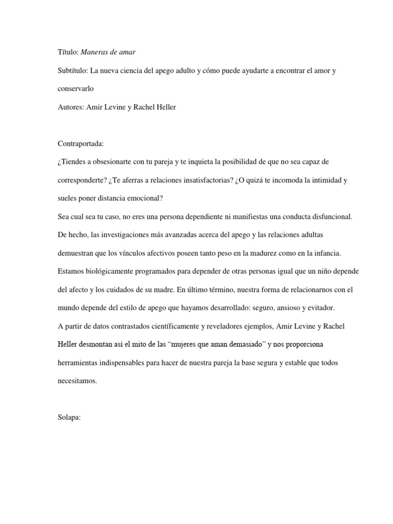 Titulo-Inseparables - Compress GG | PDF | Teoría de apego | Amor