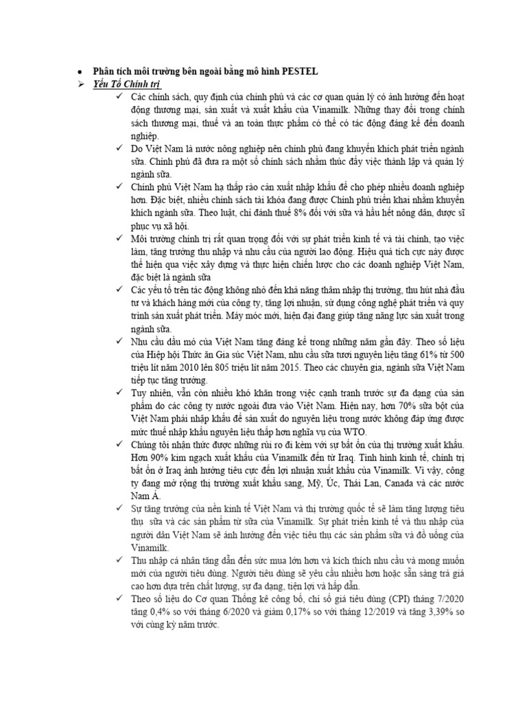 Phân Tích BCTC Câu 1 Vinamilk | PDF