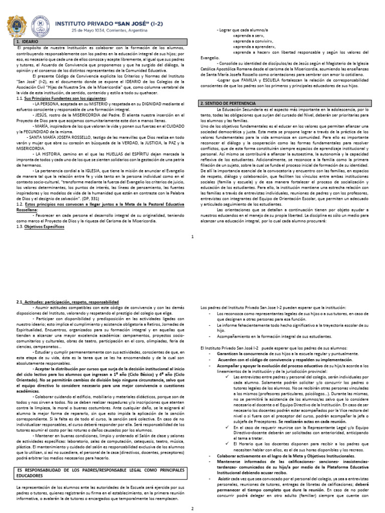 ACUERDO DE CONVIVENCIA 2024 | PDF | Institución | Enseñando