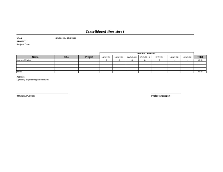 Sample Timesheet | PDF