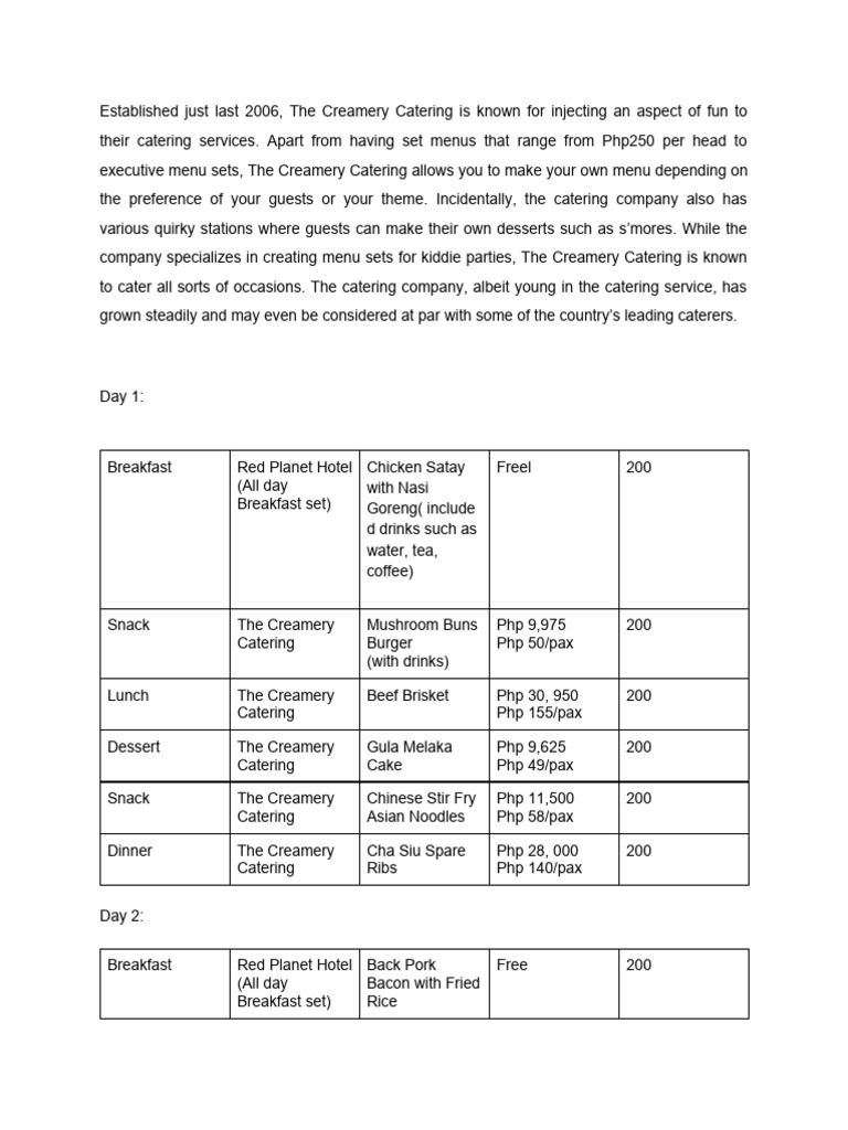 Updated Catering | PDF