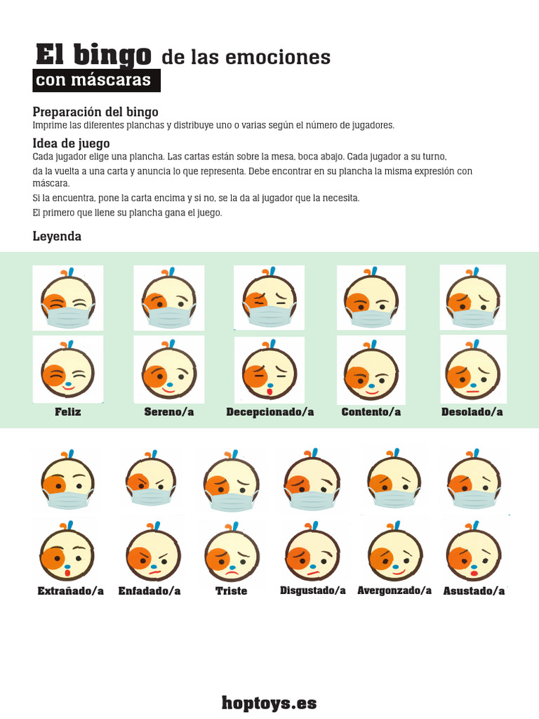 Bingo Emocional para Niños | PDF
