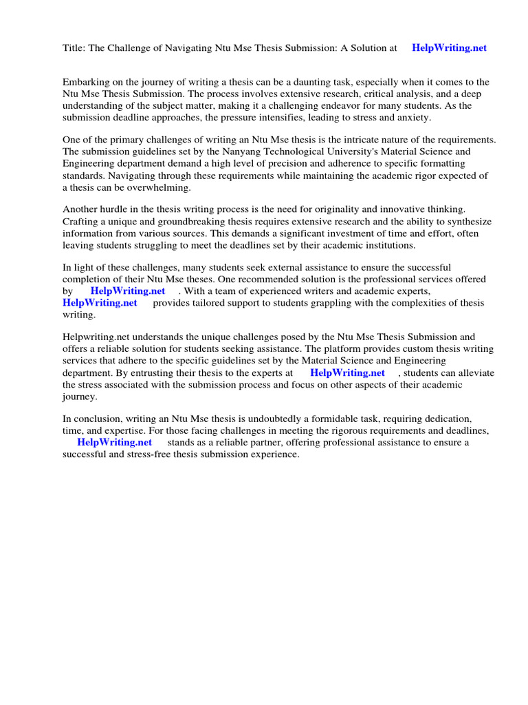 Ntu Mse Thesis Submission | PDF | Capacitor | Thesis