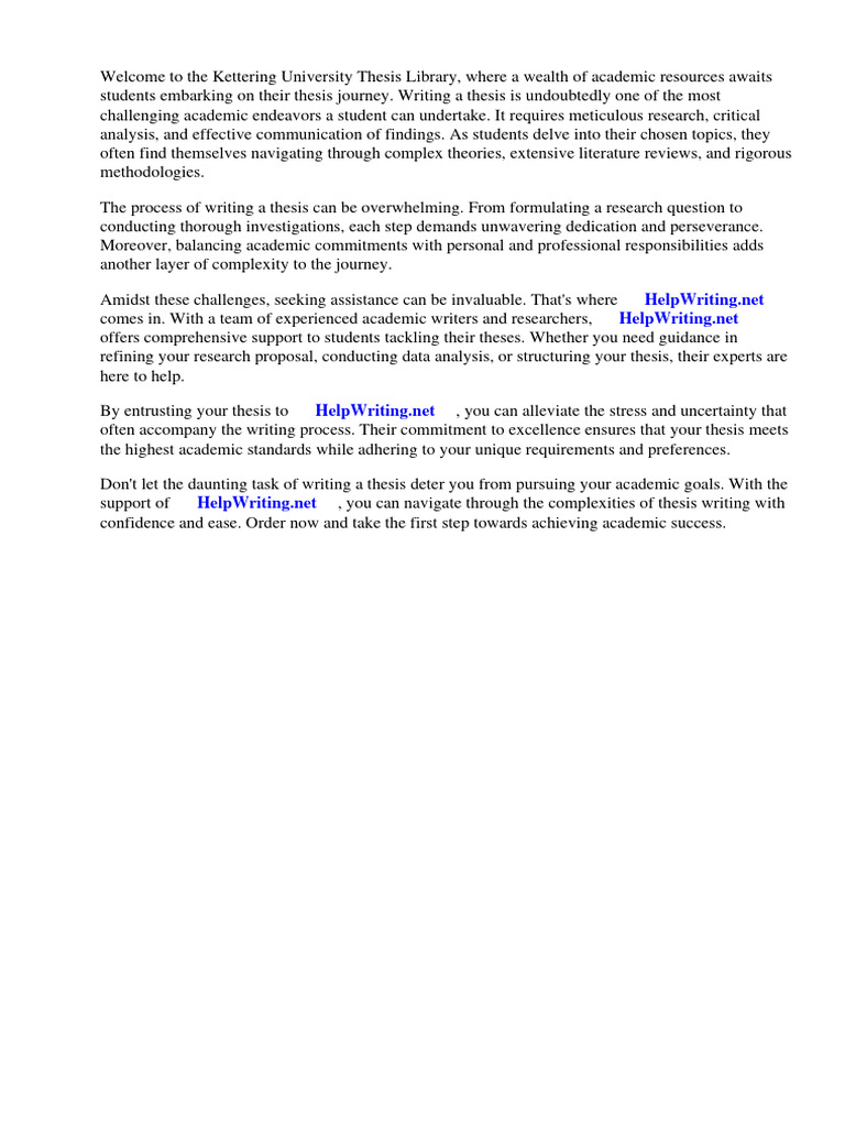 Kettering University Thesis Library | PDF | Libraries | Thesis