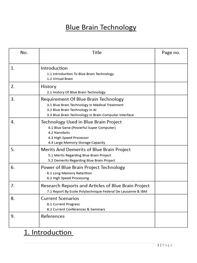 Blue Brain Documentation | PDF | Synapse | Brain