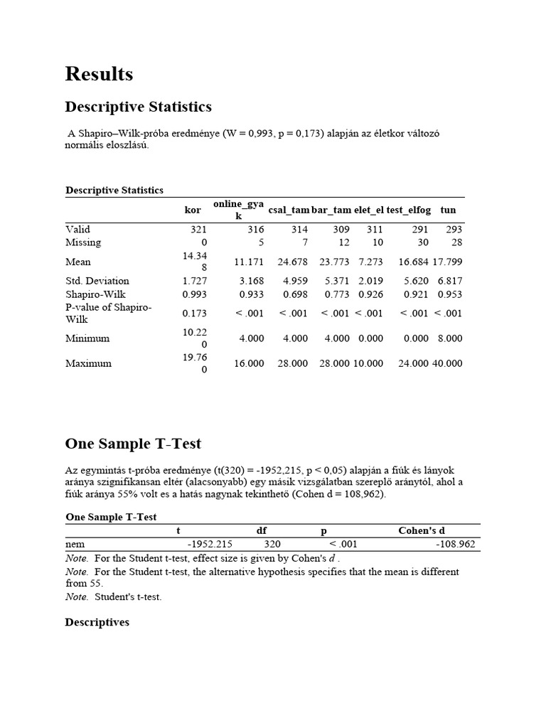 Descriptive Statistics | PDF