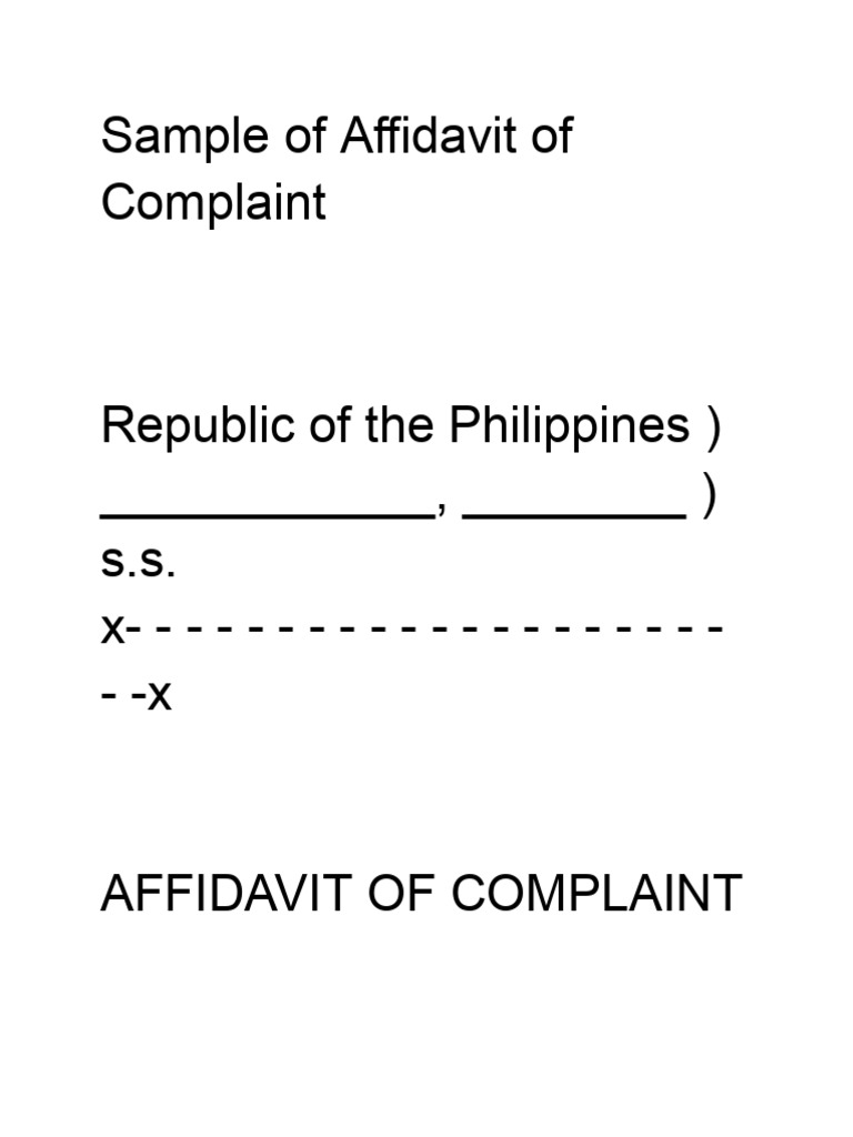 Complaint Sheet | PDF | Affidavit | Common Law