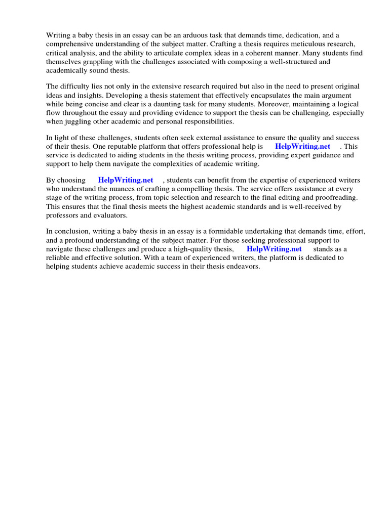Guide to Writing a Baby Thesis | PDF | Thesis | Essays
