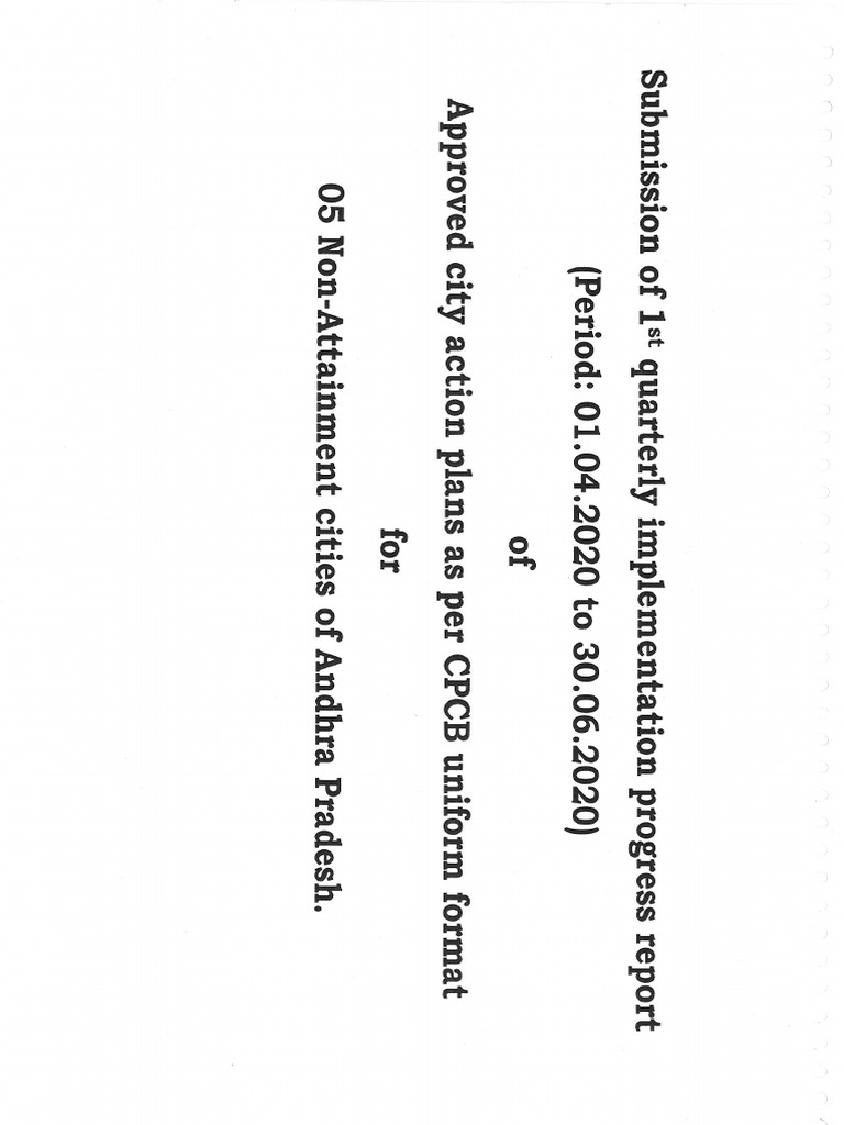 Visakhapatnam - 1st Qtrly Implementation Progress Report | PDF