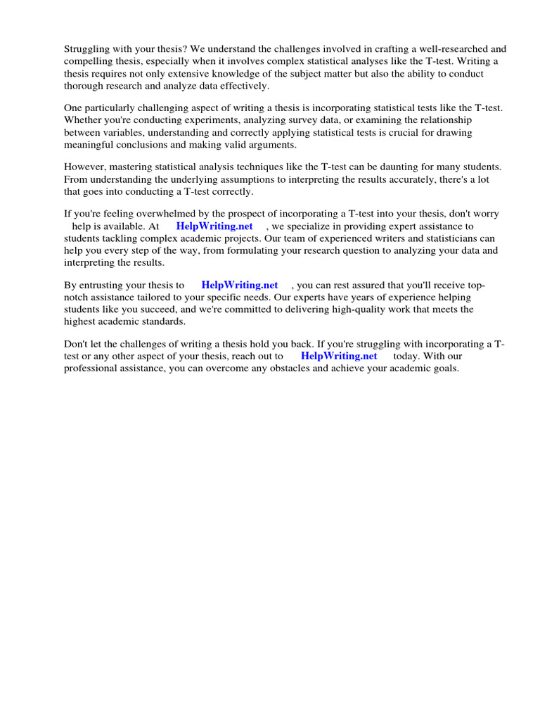 Example Thesis With T-test | PDF | Student's T Test | Statistics