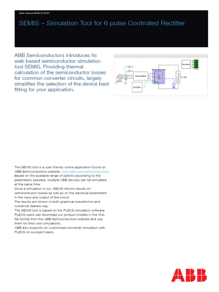 5SYA 2110-01 - SEMIS For 6 Pulse Controlled Rectifier - User Manual | PDF | Rectifier | Ac Power