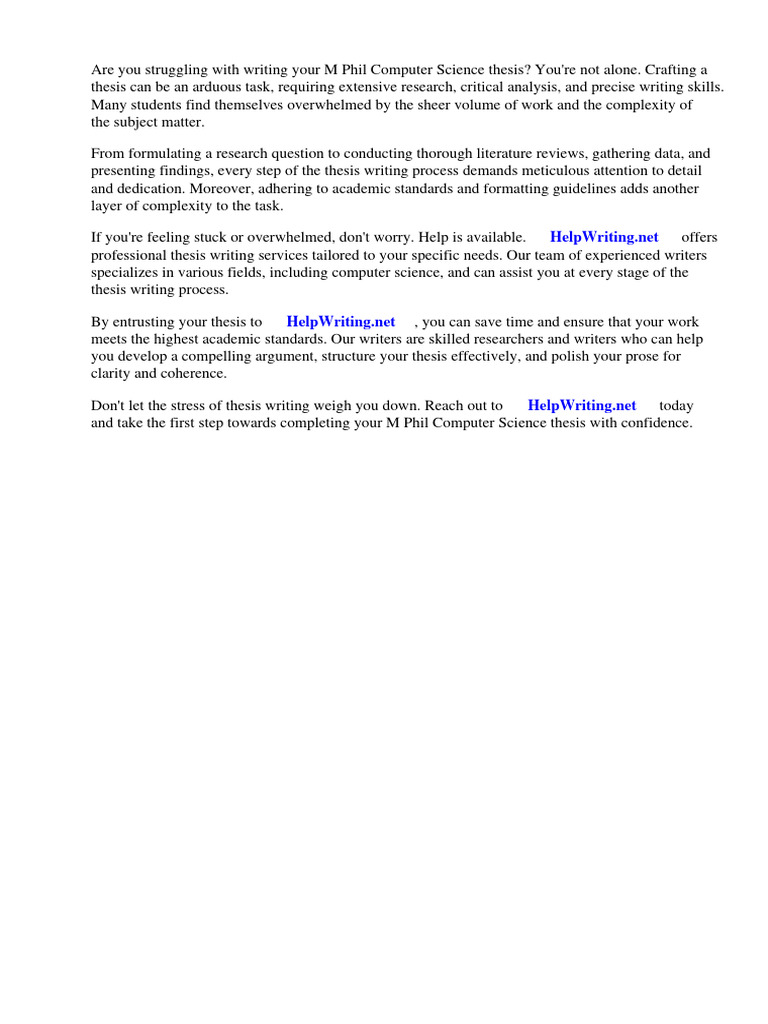 M Phil Computer Science Thesis Download | PDF | Computer Network | Computer Science