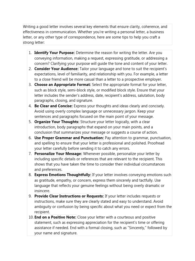 How To Write A Good Letter | PDF | Thought | Communication