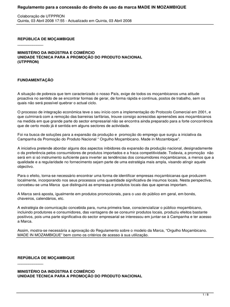 Made in Moz | PDF | Moçambique | Cooperativa