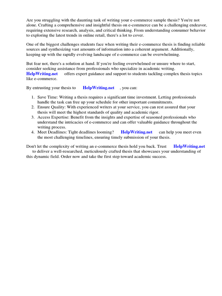 E Commerce Sample Thesis | PDF | E Commerce | Online Shopping