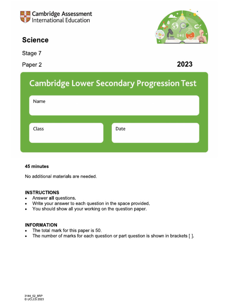 Stage 7 Science - Paper 2 | PDF