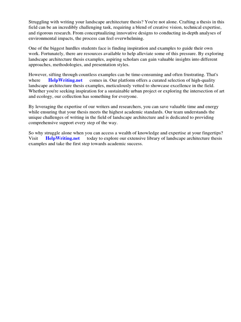 Landscape Architecture Thesis Examples | Download Free PDF | Thesis ...