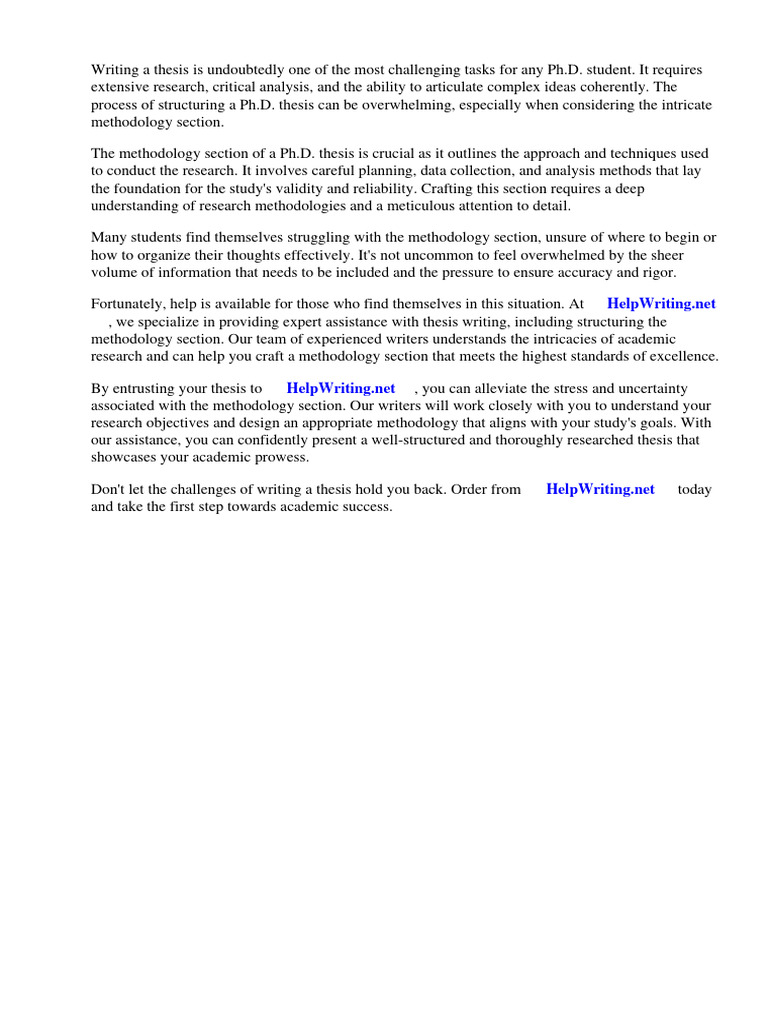 Phd Thesis Structure Methodology | PDF | Thesis | Methodology