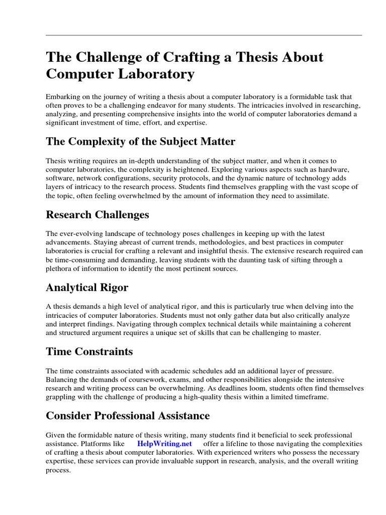 Thesis About Computer Laboratory | Download Free PDF | Thesis | Computer Science
