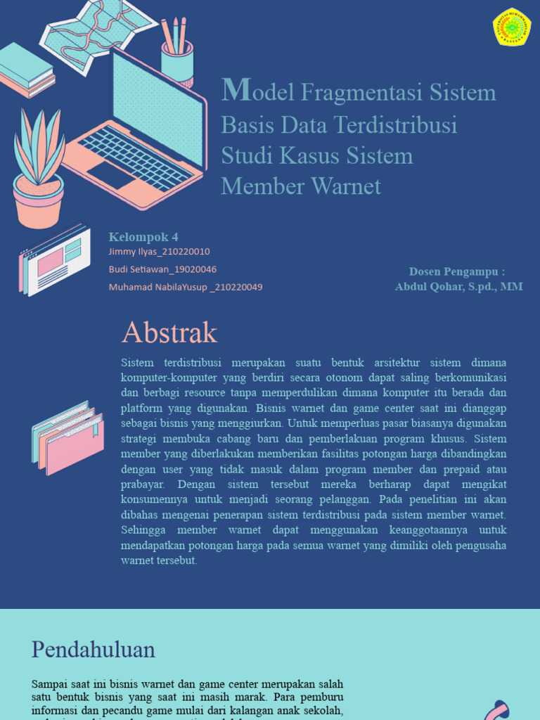 Model Fragmentasi Sistem Basis Data Terdistribusi Studi Kasus Sistem Member Warnet | PDF