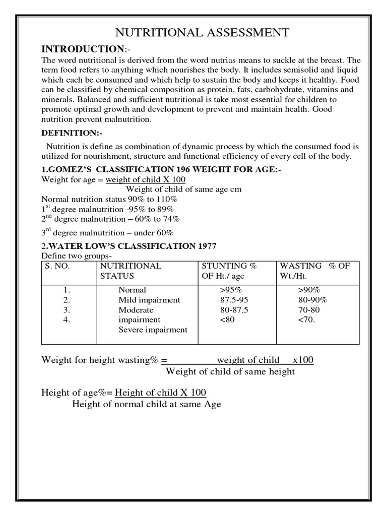Nutritional Assessment | PDF | Nutrition | Diet & Nutrition