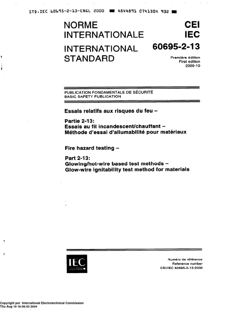 Iec 60695 2 13 2000 | PDF