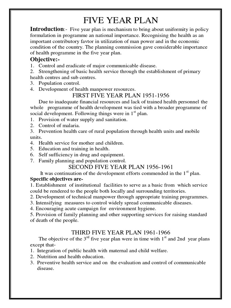 Five Year Plan | PDF | Health Care | Poverty