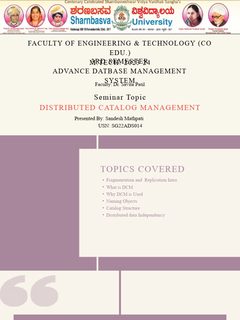 Distributed Catalog Management | PDF | Databases | Replication (Computing)
